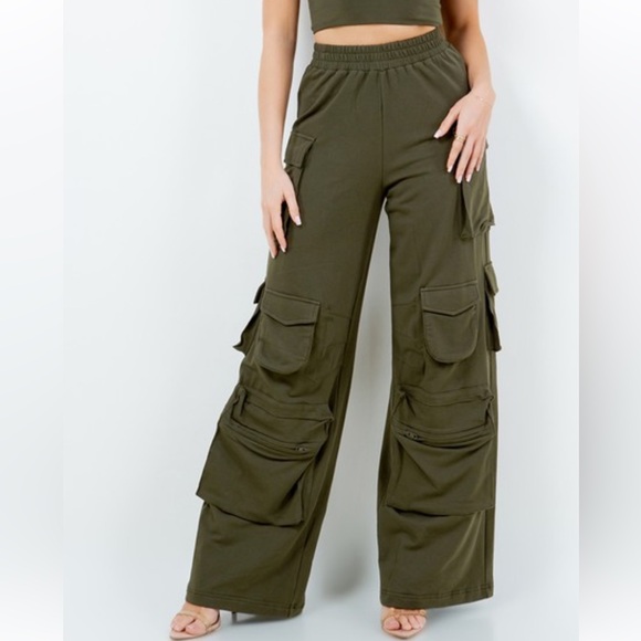 Pants & Jumpsuits | 32 Restock Olive French Terry Cargo Pants | Poshmark